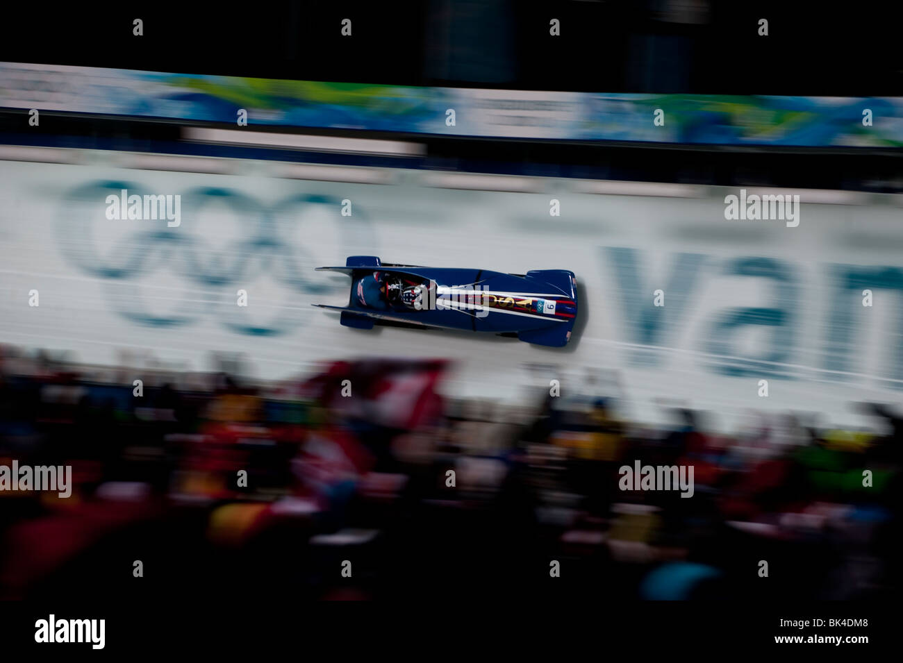 Erin Pac and Elana Meyers (USA) competing in the Women's Bobsled event ...