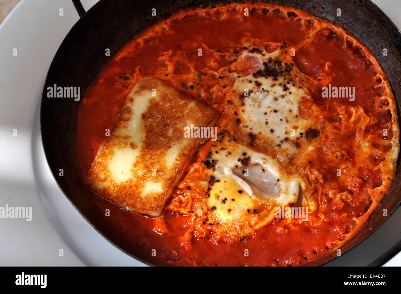 Shakshuka (Also Shakshouka, shakshoka, chakchouka) an Israeli dish made ...