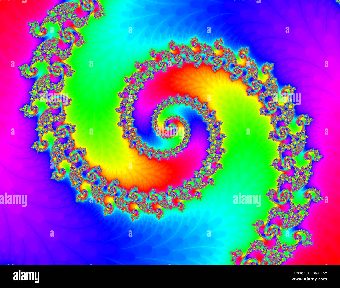 abstract illustration fraktal fractal template background red violet ...