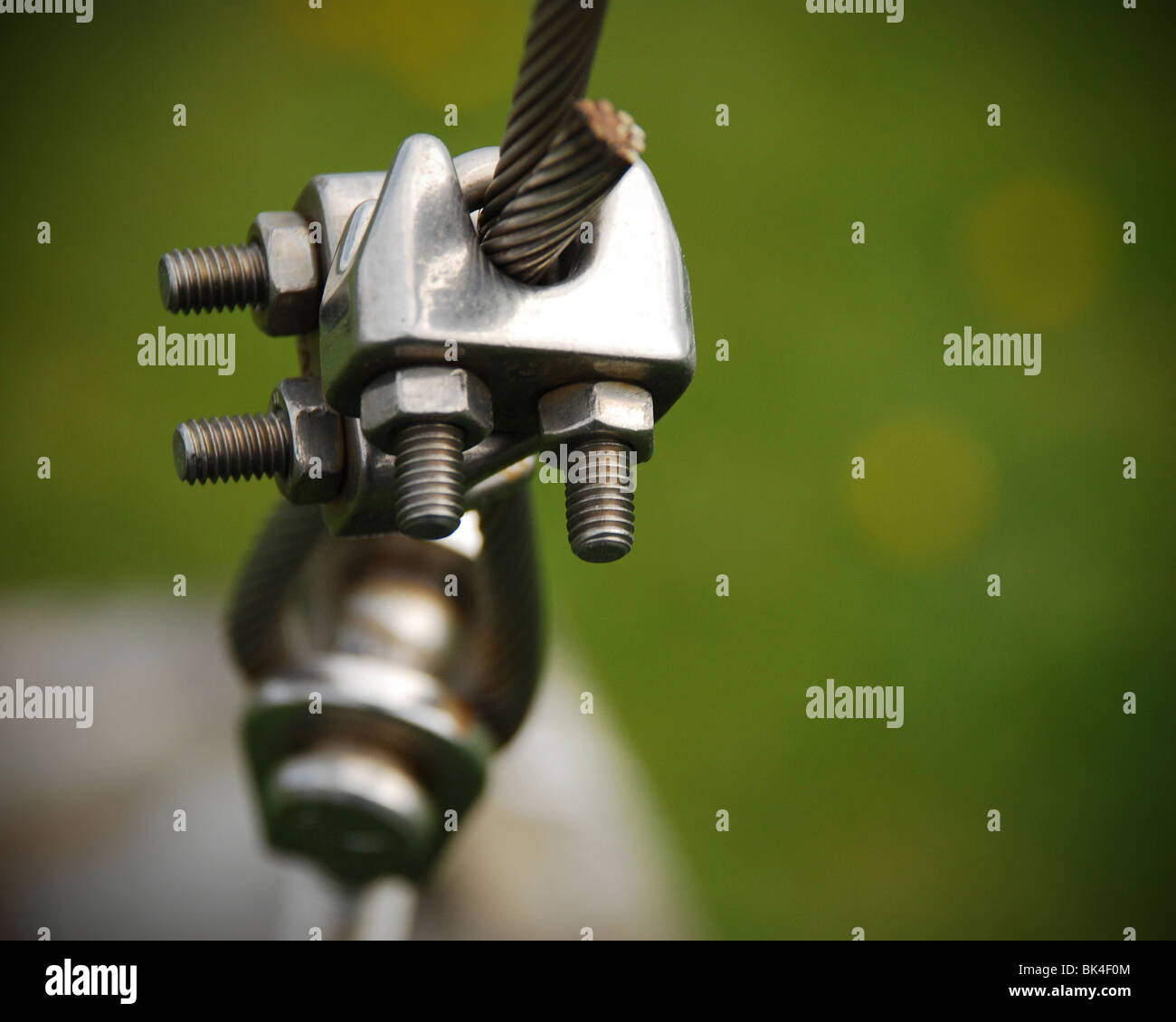Steel cables and junctions Stock Photo - Alamy