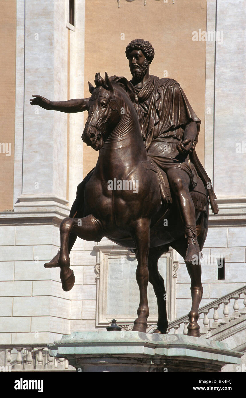Equestrian statue of Marcus Aurelius, Rome Stock Photo - Alamy