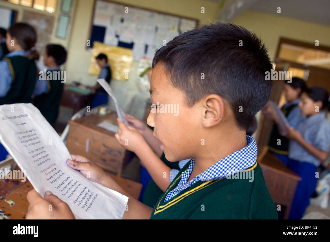 Student at Tibetan Children's Village at Suja/Bir School, India Stock ...