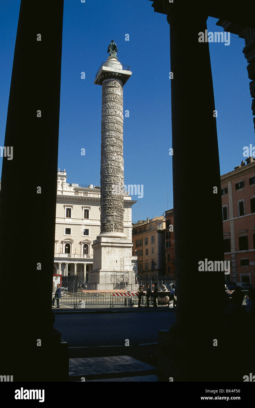 Column of Marcus Aurelius, Rome Stock Photo - Alamy