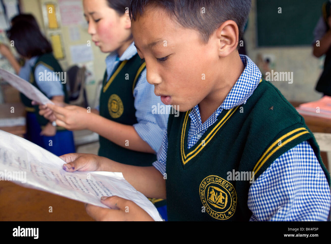 Student at Tibetan Children's Village at Suja/Bir School, India Stock ...