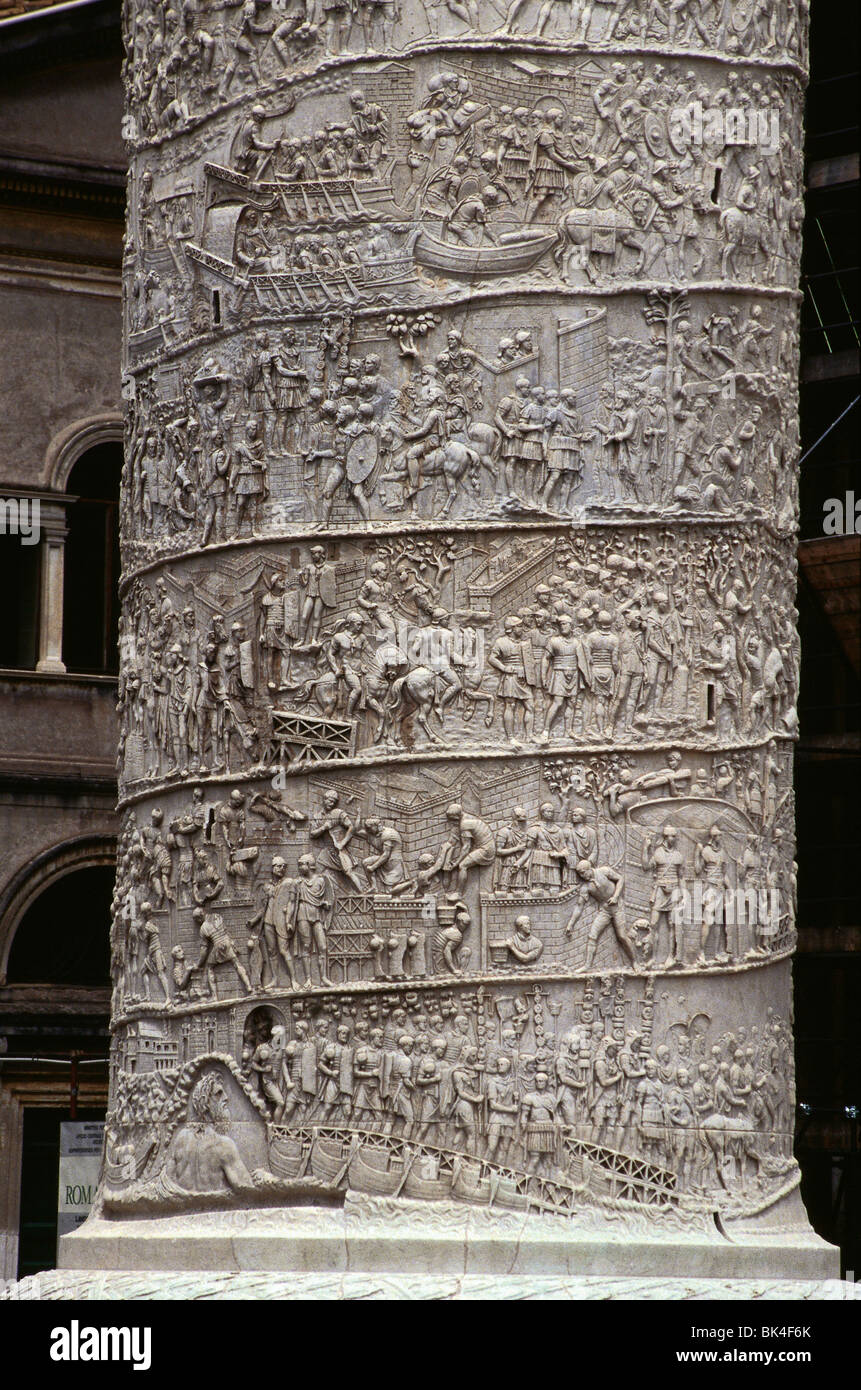 Detail of Trajan's Column in Rome, Italy Stock Photo - Alamy