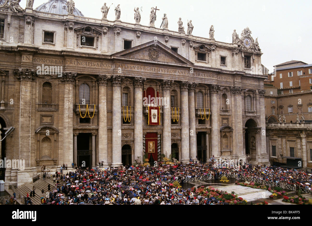 Pope John Paul II at St. Peter's Square, Vatican City, Rome Stock Photo ...