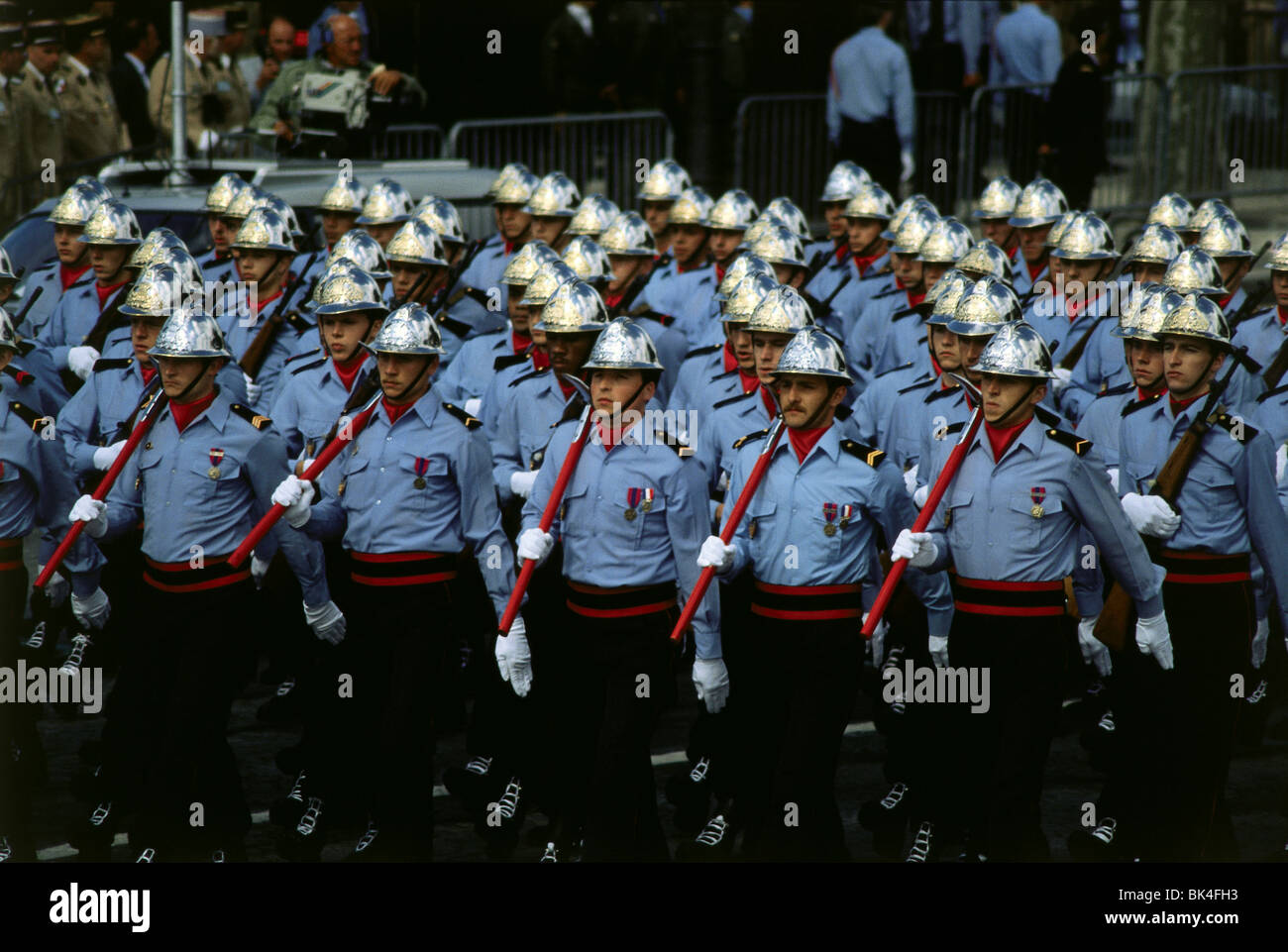 Firemen in the Bastille Day Parade, Paris Stock Photo - Alamy
