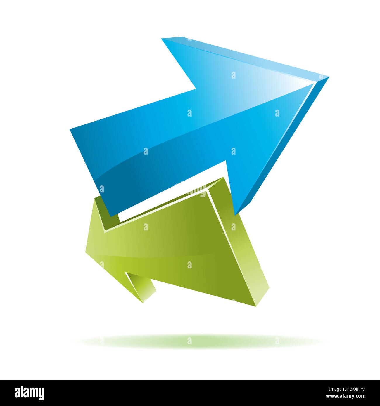 3d internet icon symbol arrows green and blue Stock Photo - Alamy