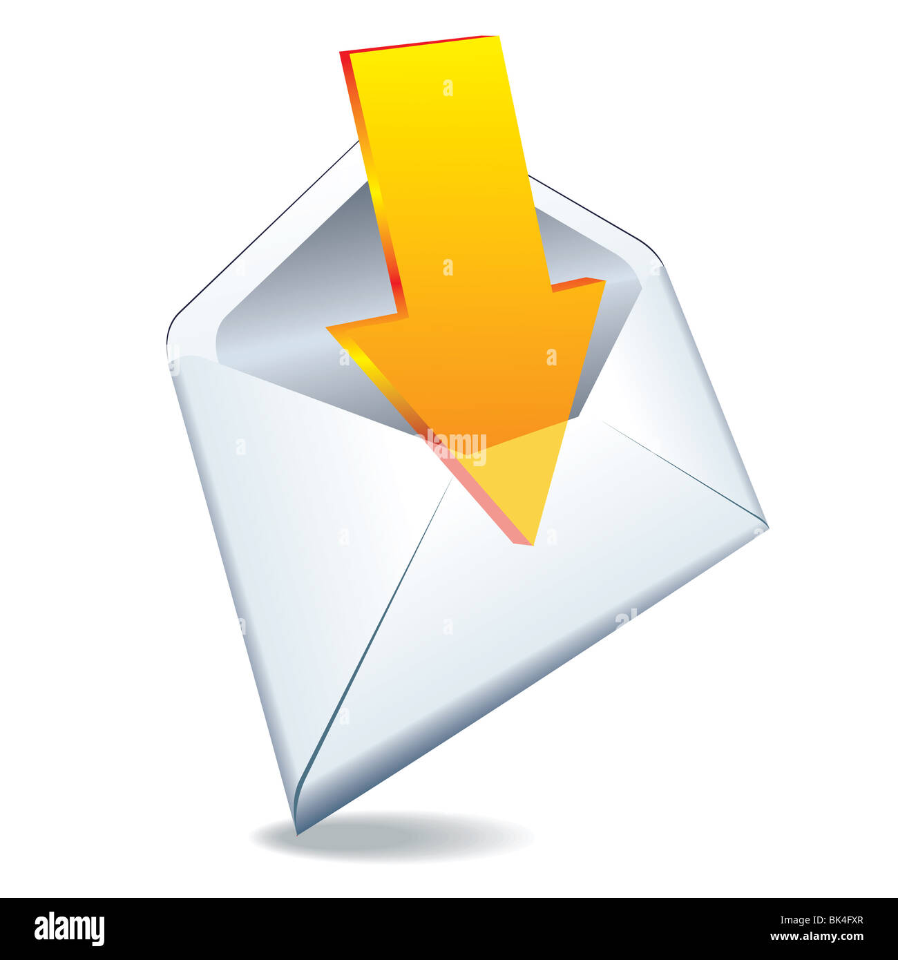 3d internet glossy button icon received mail post Stock Photo - Alamy
