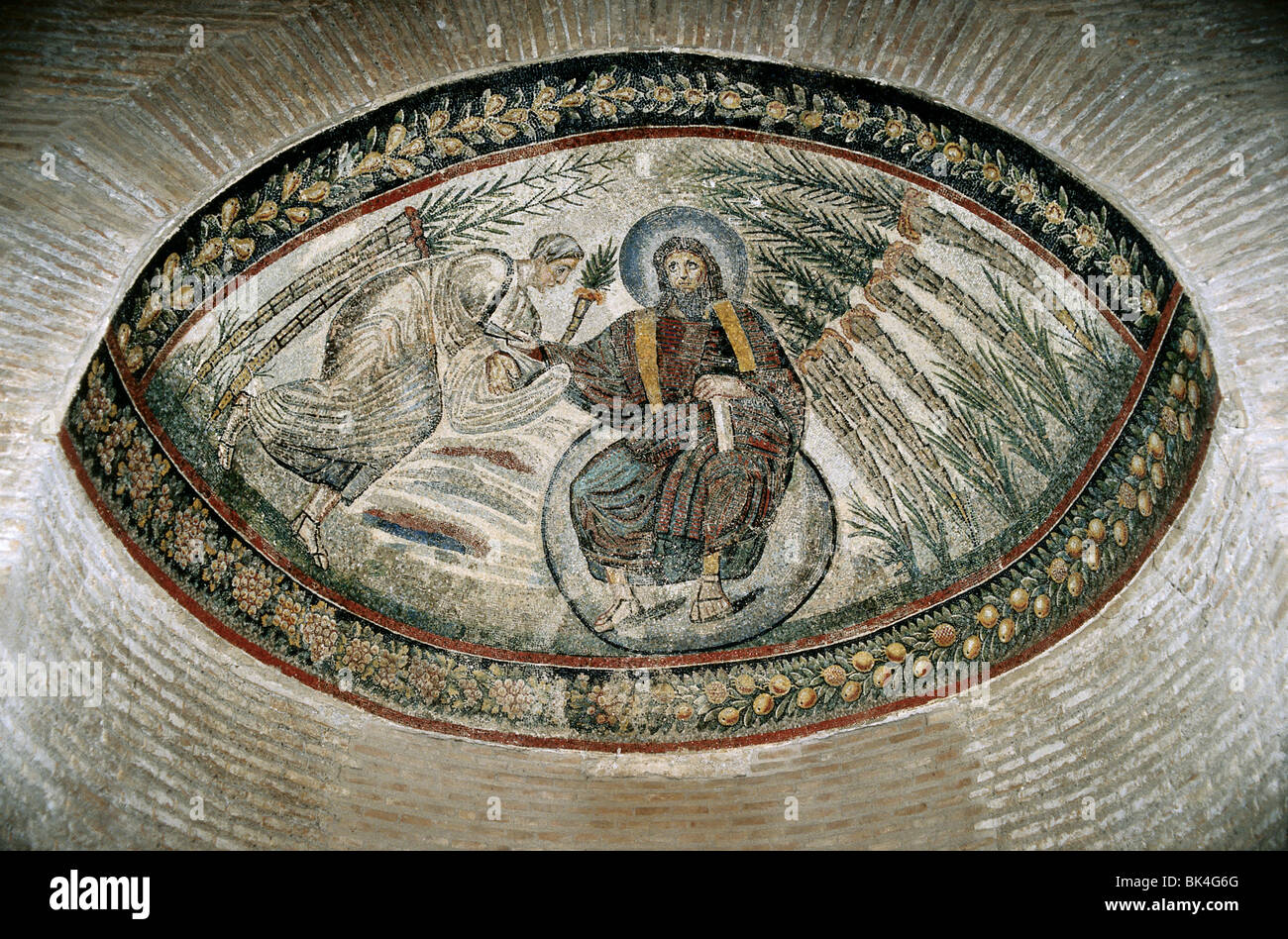 Traditio Clavium Mosaic in the Church of Santa Costanza, Rome-The scene ...