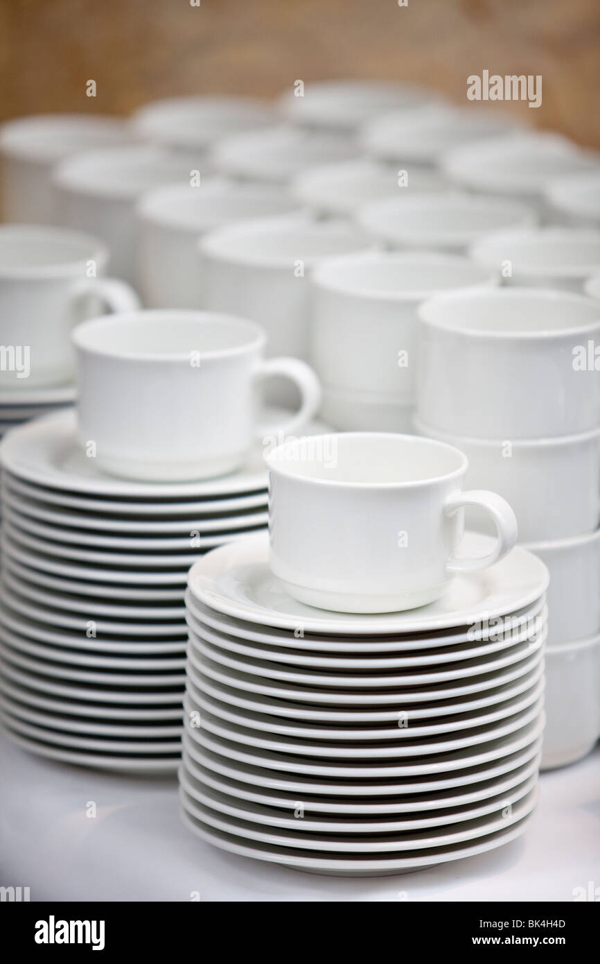 Coffee cups and Coffee plates Stock Photo - Alamy