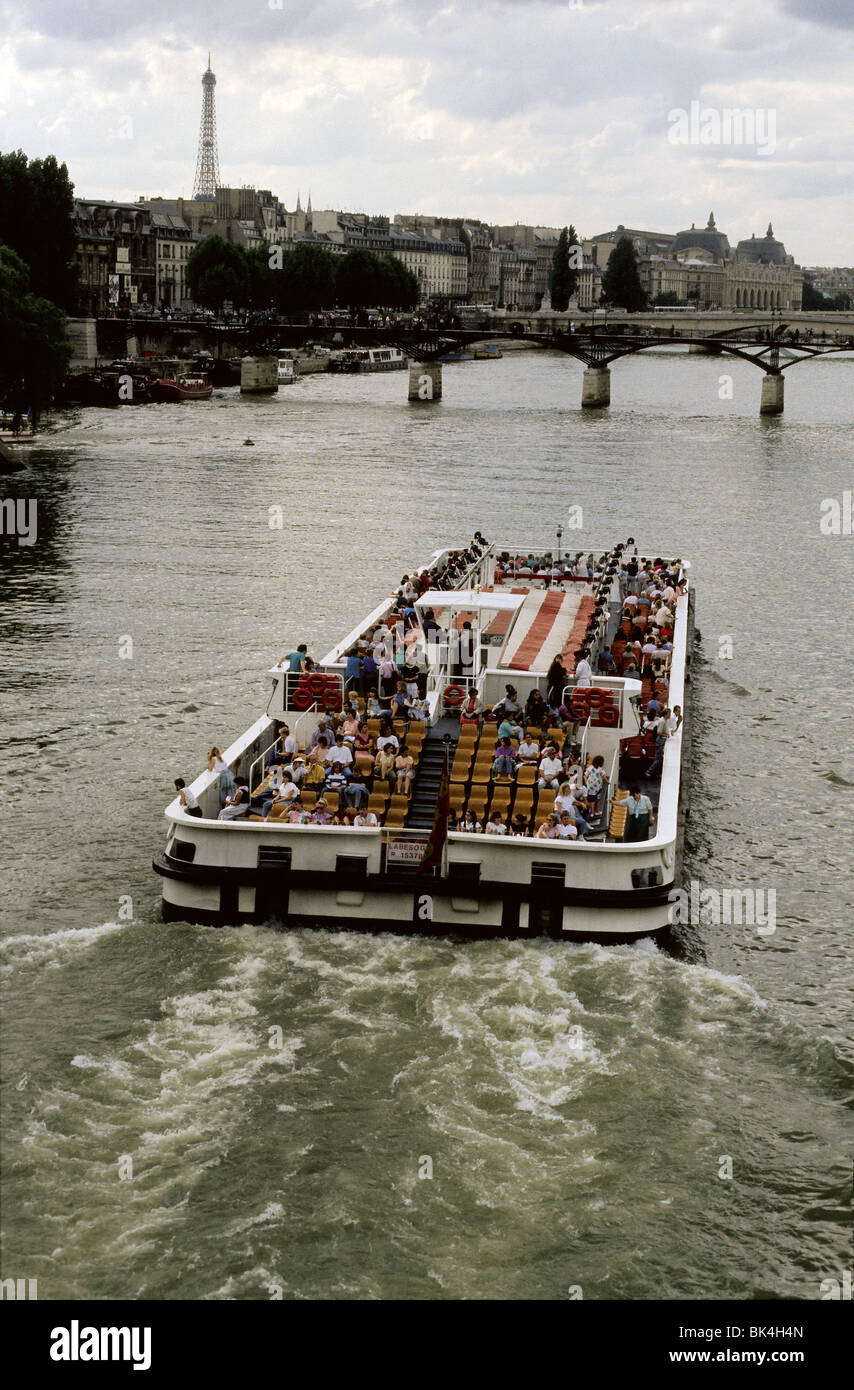 Tour boat on the Seine River, Paris, France Stock Photo - Alamy