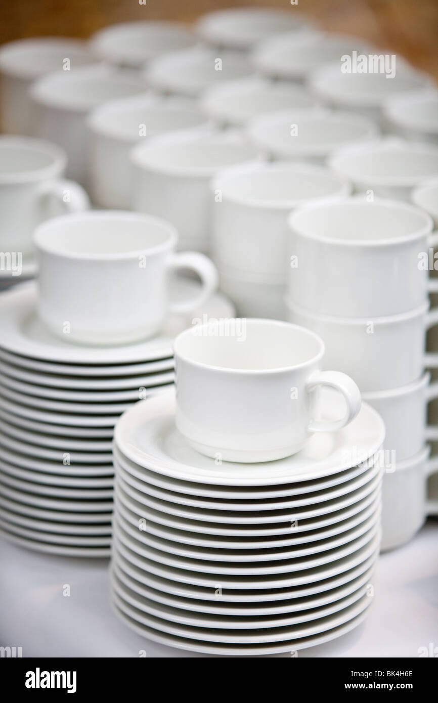 Coffee cups and Coffee plates Stock Photo - Alamy