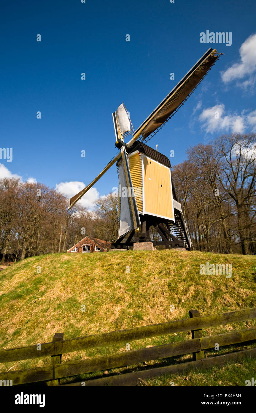 A windmill at the Open Air Museum in Arnhem, the Netherlands Stock ...