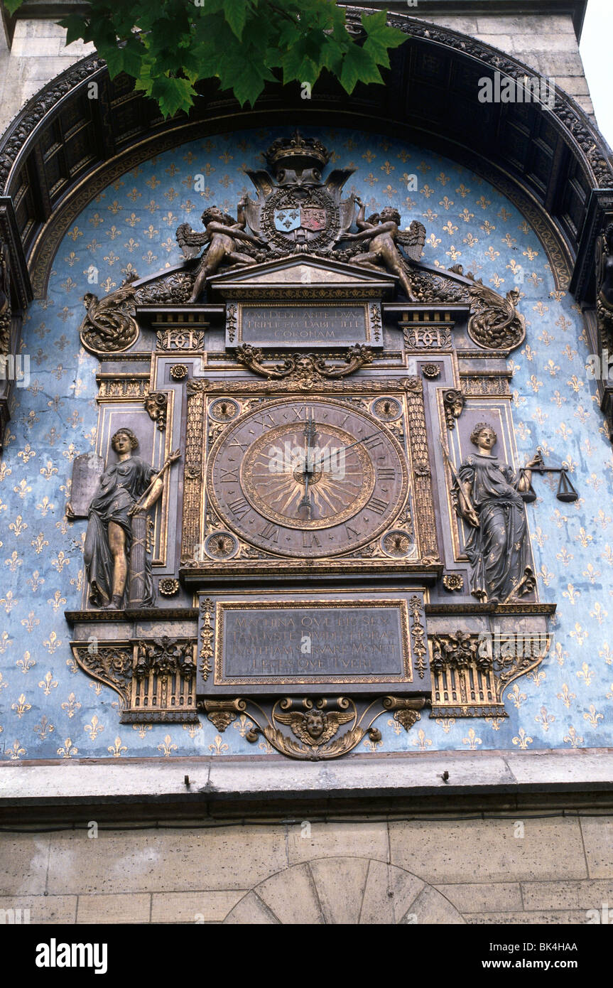Paris time wall clocks france architectural detail hi-res stock ...