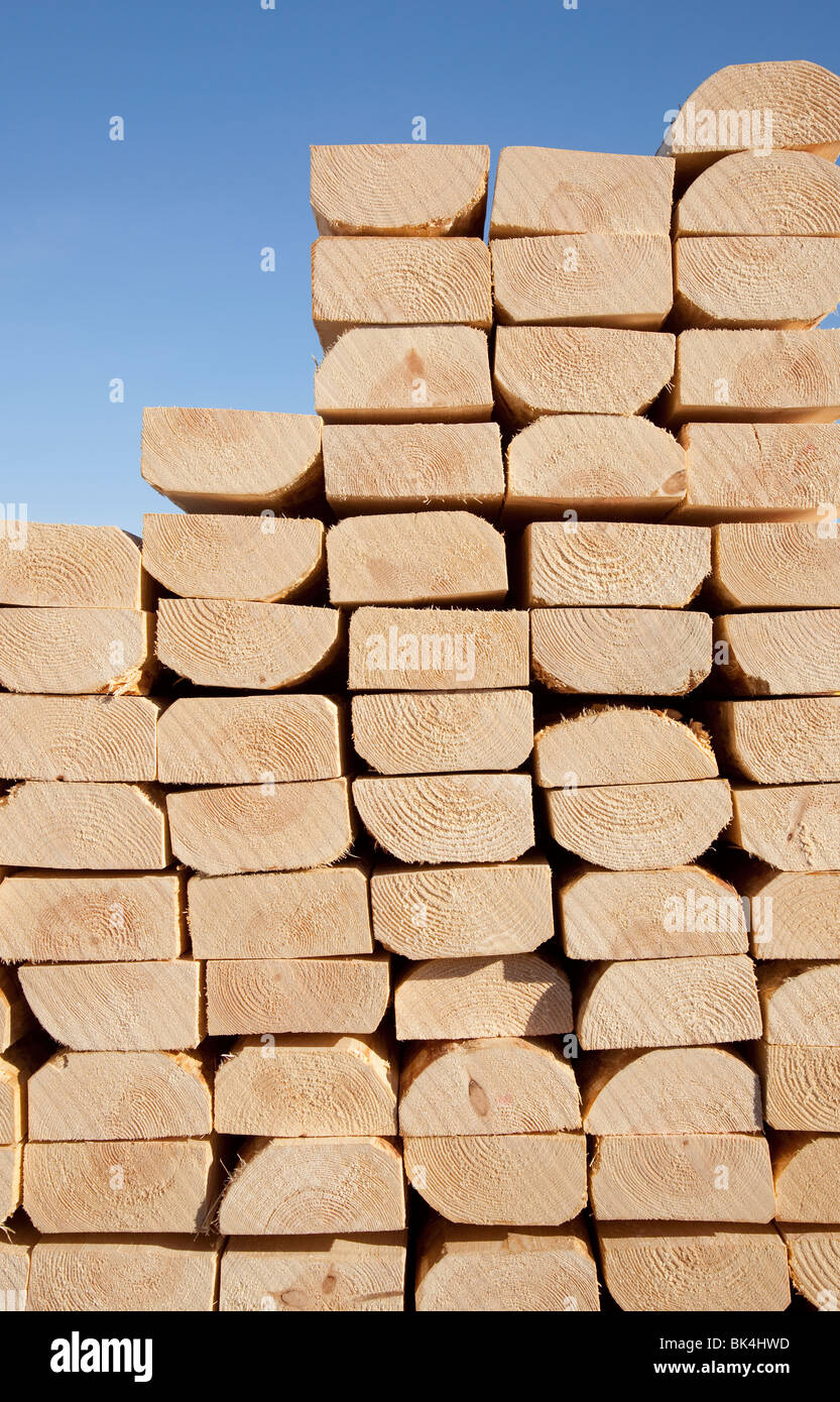 Stack of two by four boards , Finland Stock Photo - Alamy