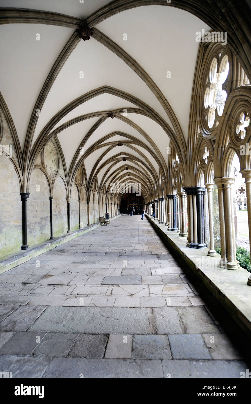 Ornate walkway in Salisbury Cathedral Stock Photo - Alamy