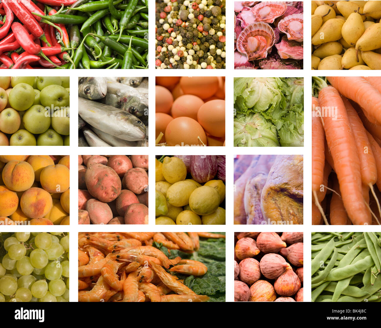 Colorfull food collage made from 17 pictures Stock Photo - Alamy
