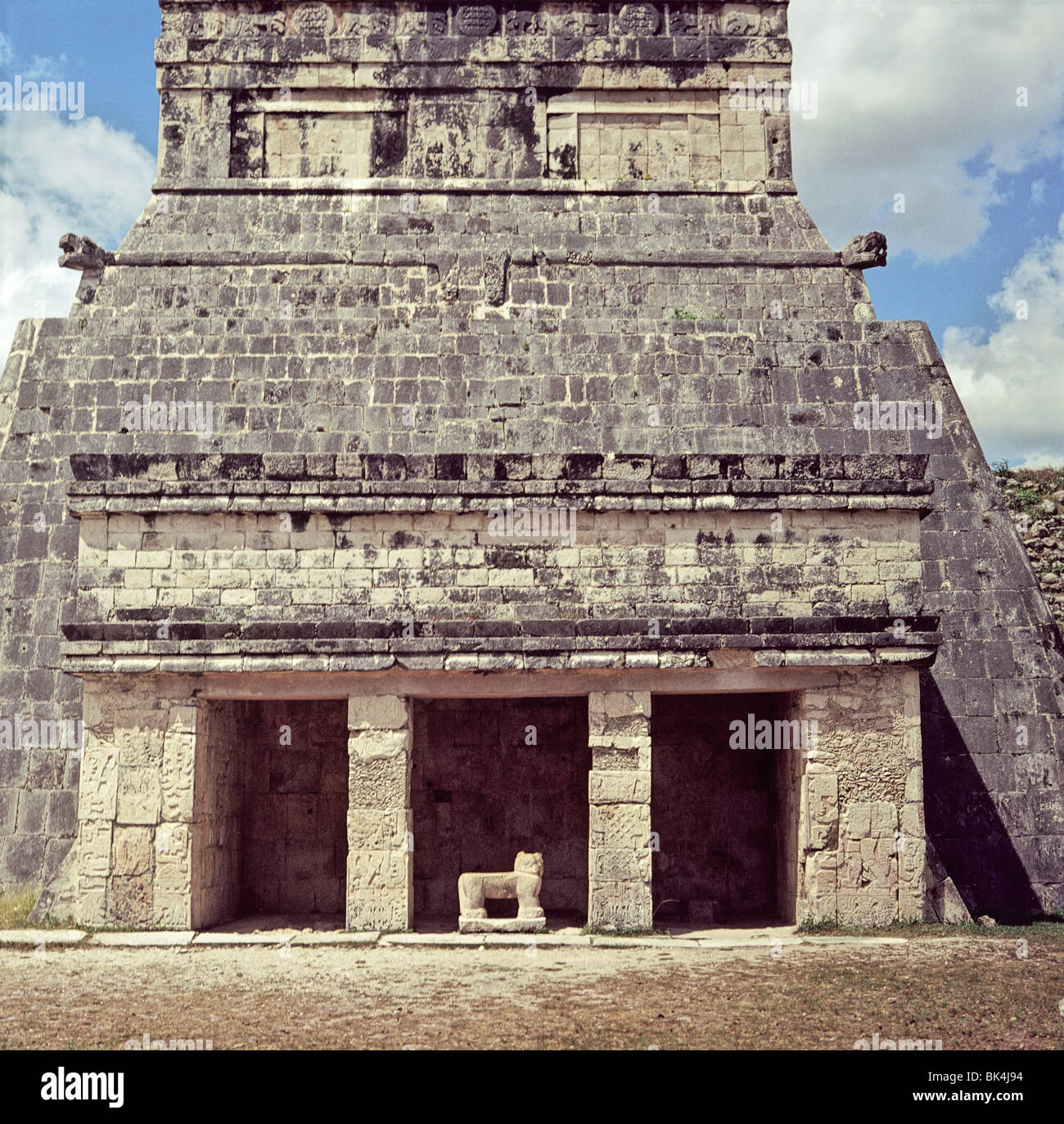 A Jaguar Throne at the entrance to the Lower Temple of the Jaguar ...