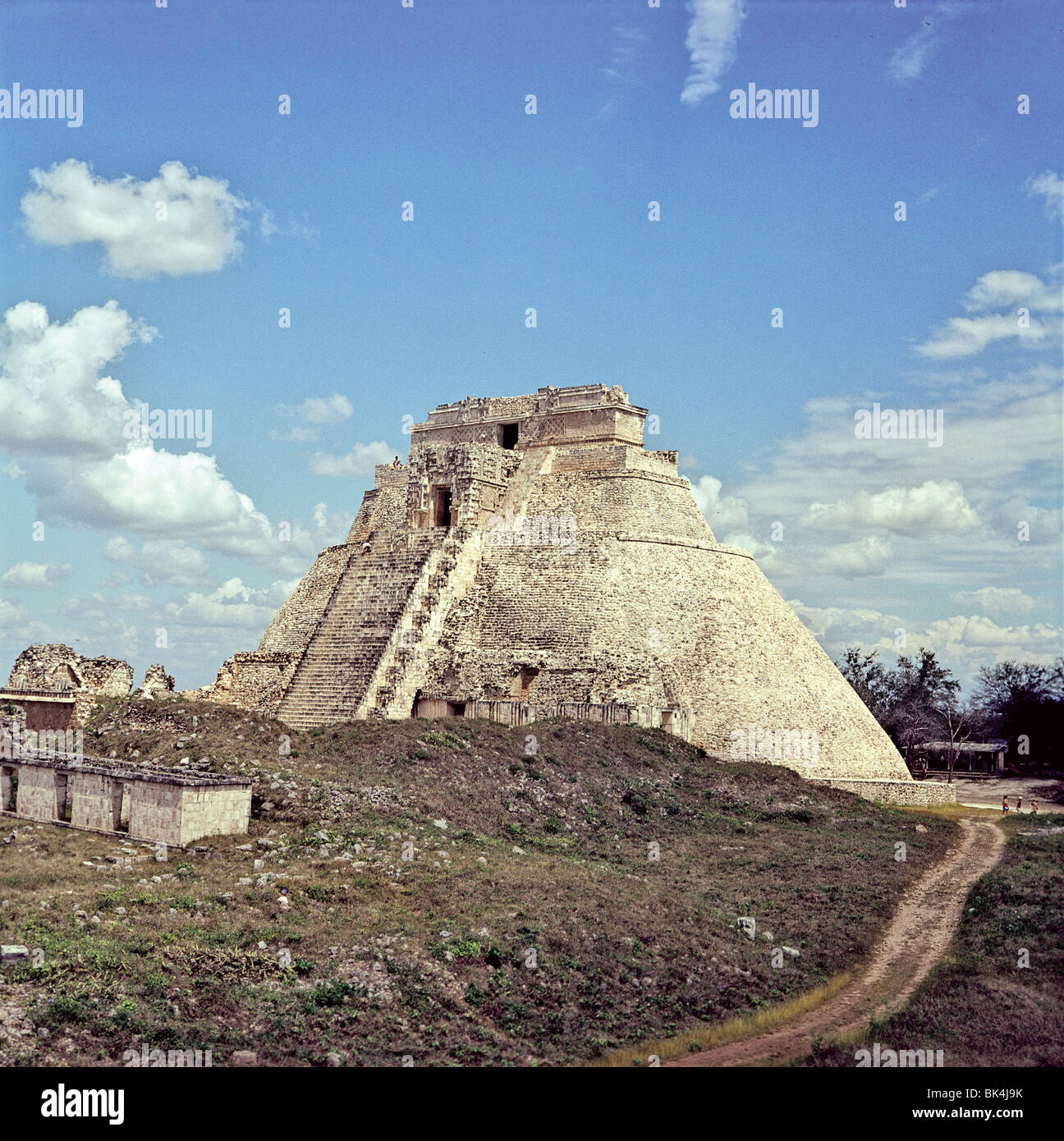 Pyramid of the Magician at Uxmal, Mexico Stock Photo - Alamy