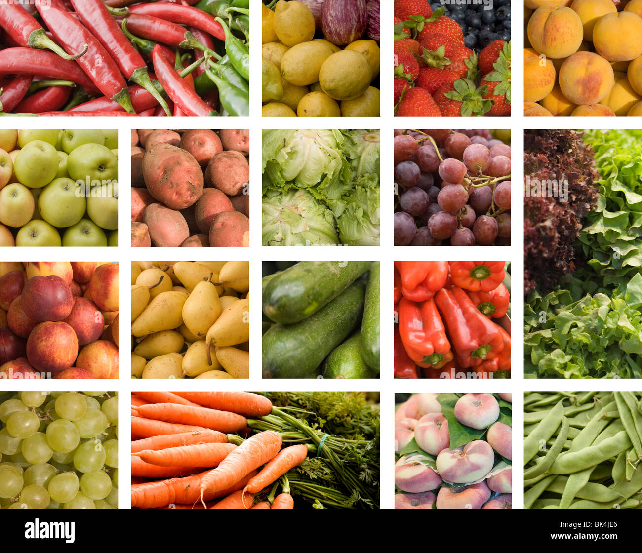 Collage De Frutas Y Verduras