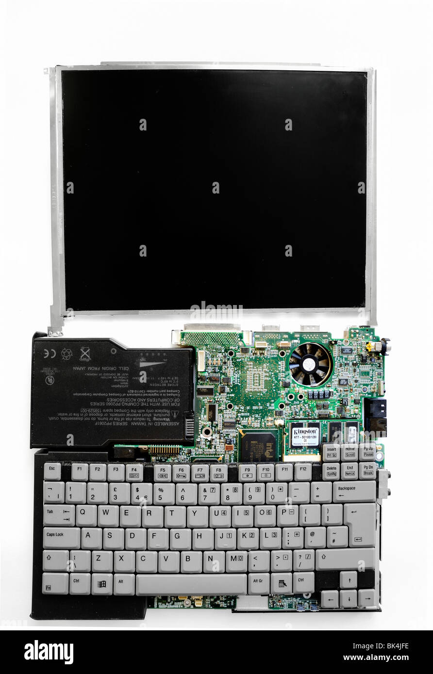 The exposed insides of a computer laptop Stock Photo - Alamy