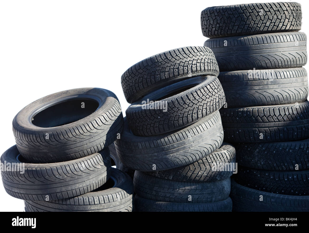 Piles of decommissioned car tyres Stock Photo - Alamy