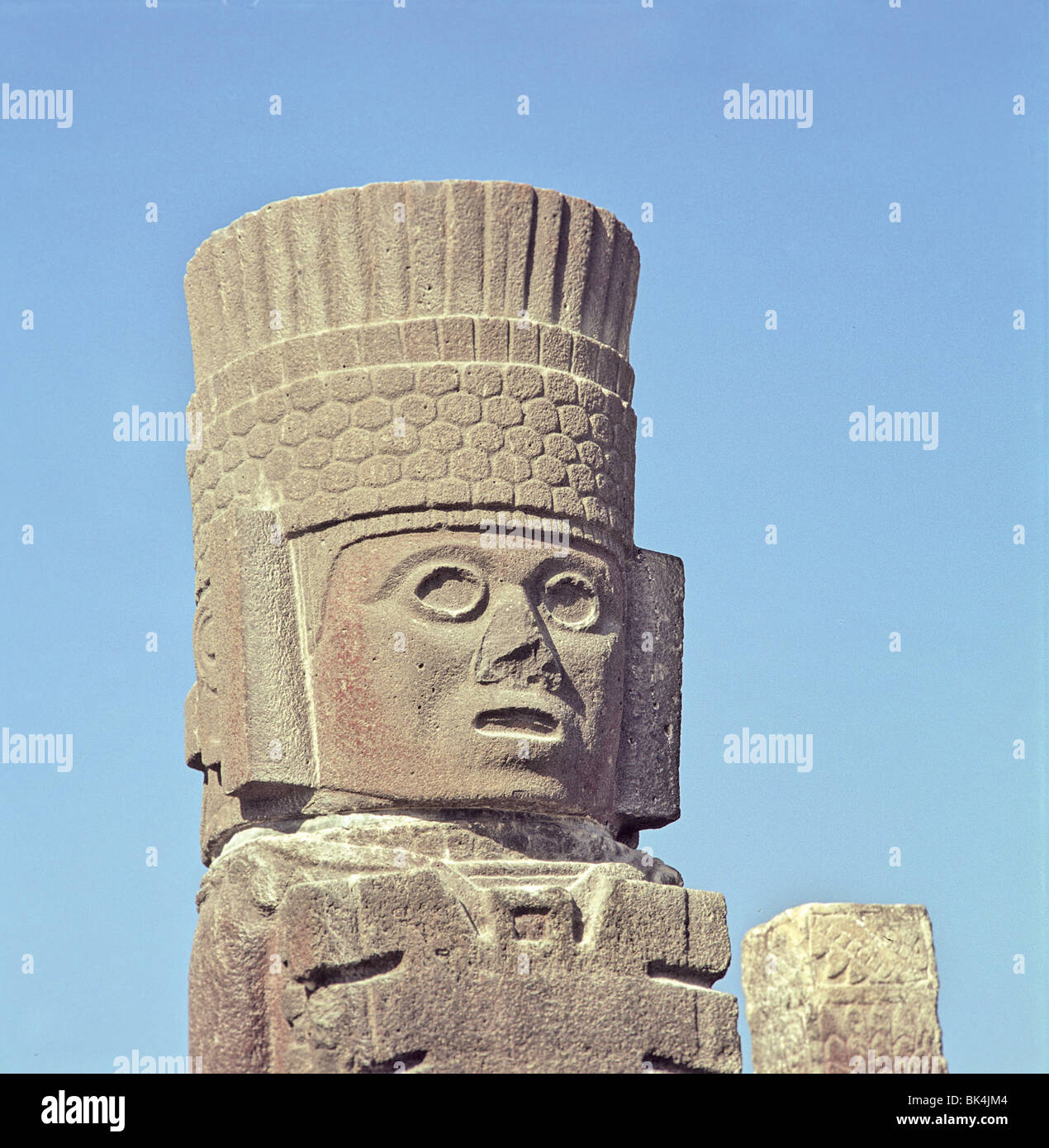 Atlantes columns at the Temple of Quetzalcoatl in Tula, Mexico Stock ...