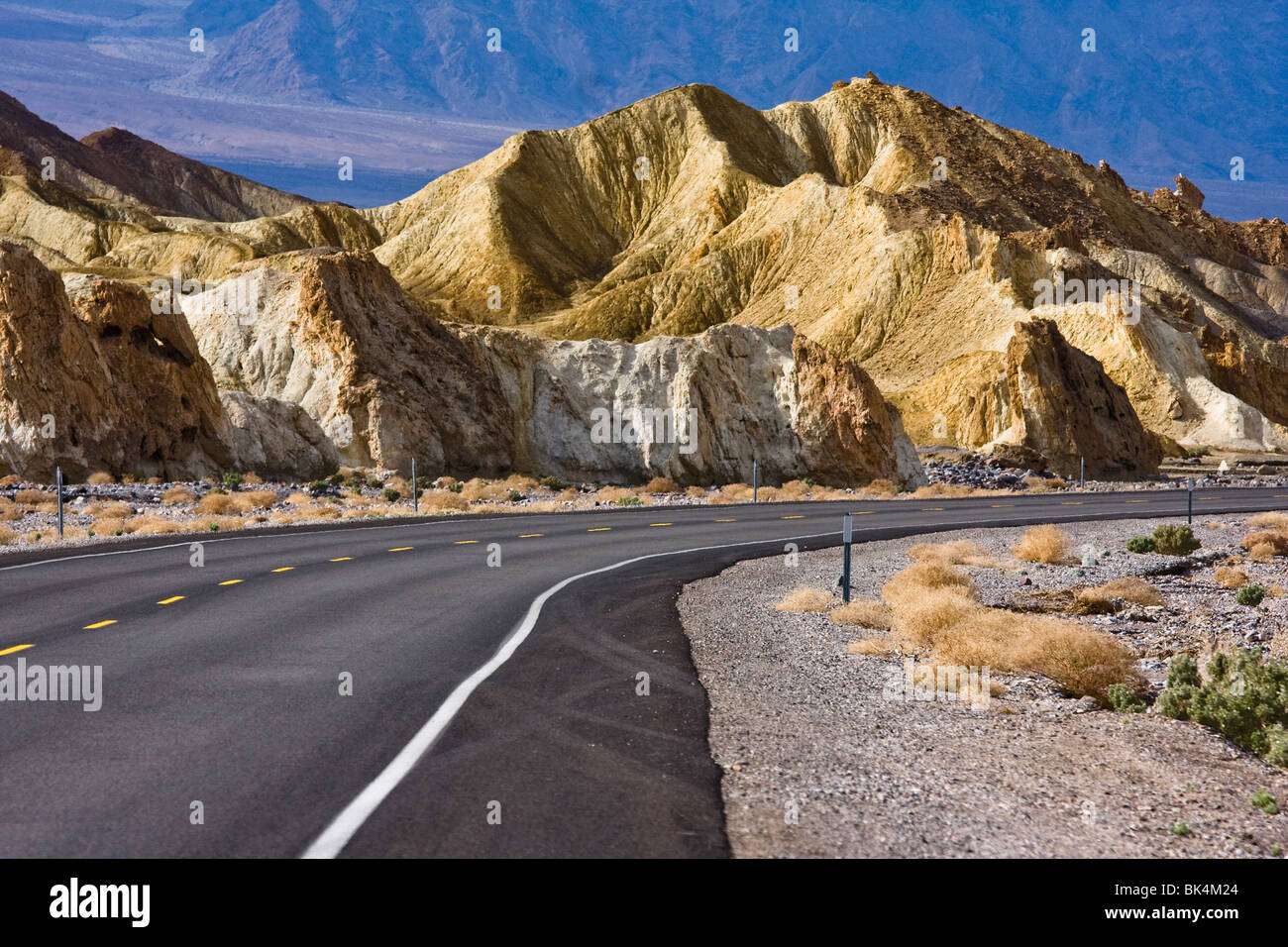 Road descending into Death Valley National Park, California Stock Photo ...