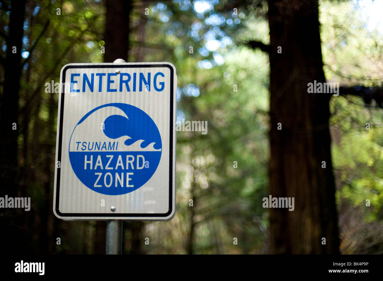 Tsunami hazard warning sign hi-res stock photography and images - Alamy
