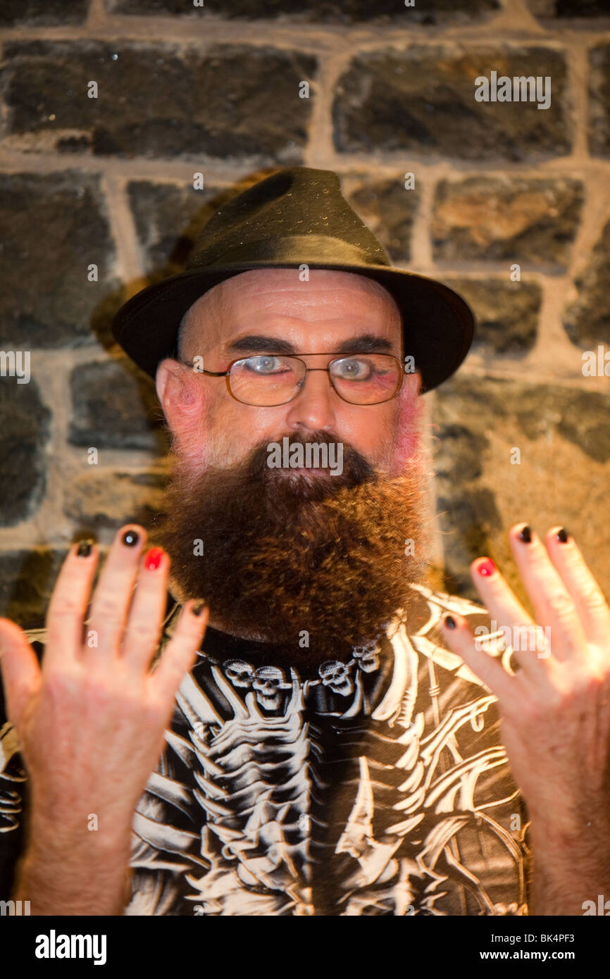 A man dressed as a Goth in Jindabyne in the Snowy Mountains, Australia ...