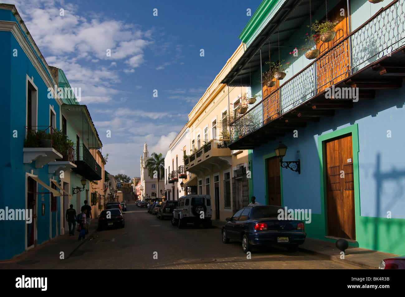 Street scene in the Zona colonial district a UNESCO World Heritage Site ...