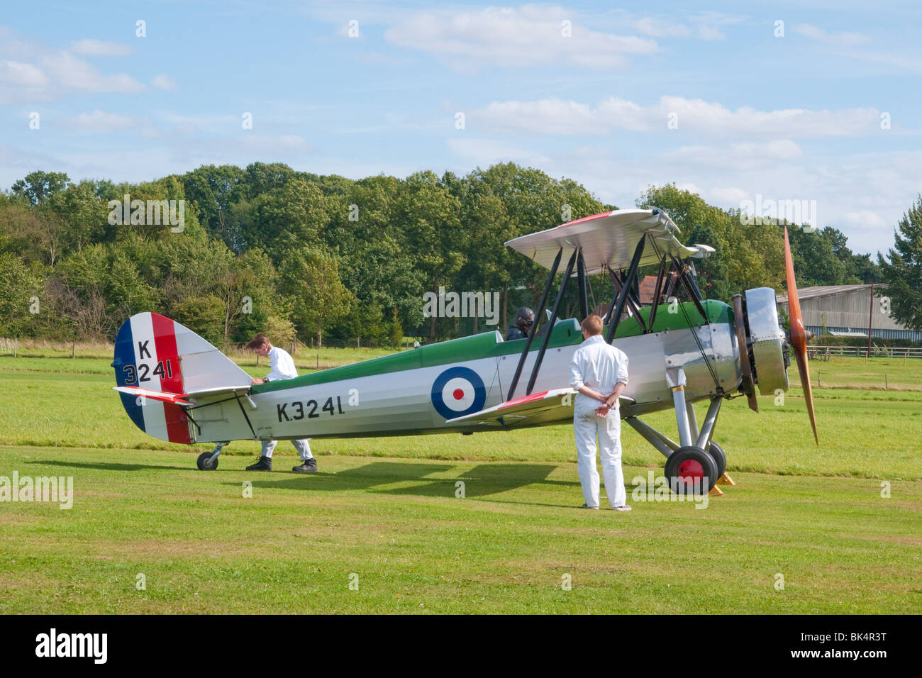Avro tutor 1930s raf trainer aircraft and pilot hi-res stock ...
