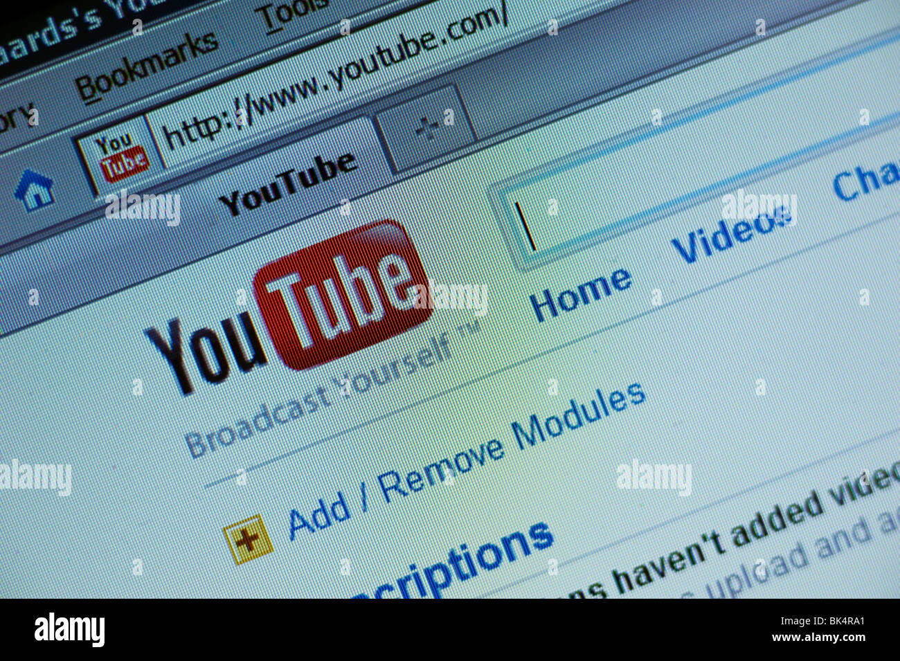 Image of a YouTube web page with the YouTube logo Stock Photo - Alamy