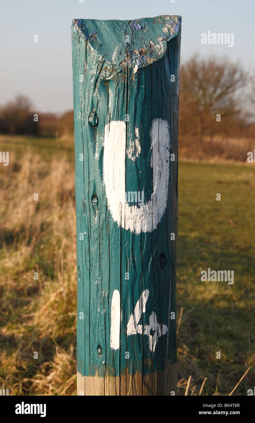 A marker showing a horse riding route through Hounslow Heath, London ...