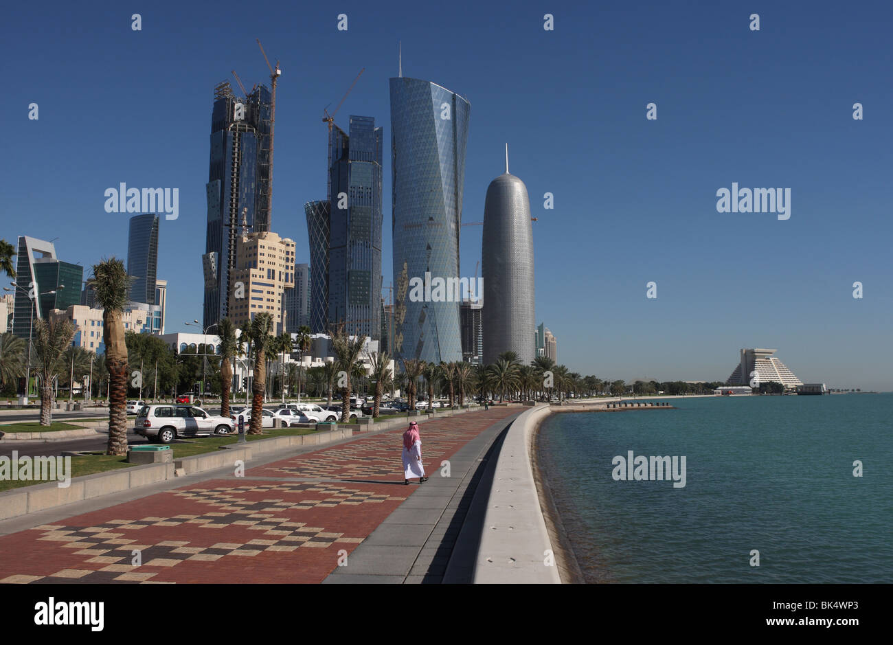 View from the Corniche of the highrise skyline, WestBay District in ...