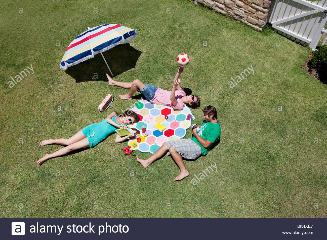 Sunbathing Garden Woman Stock Photos & Sunbathing Garden Woman Stock ...