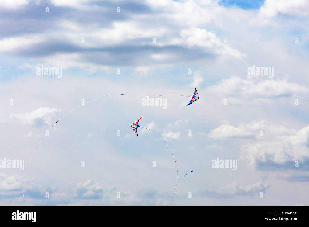 Kites flying in the sky, Streatham Common, Streatham, London, England ...