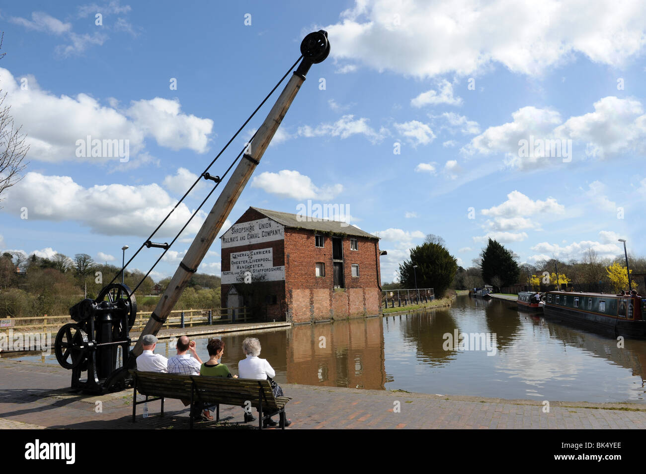 The Canal Wharf at Ellesmere in north Shropshire uk Stock Photo - Alamy