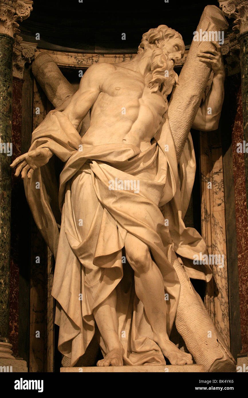 Sculpture of St. Andrew in San Giovanni in Laterano church, Rome, Lazio ...