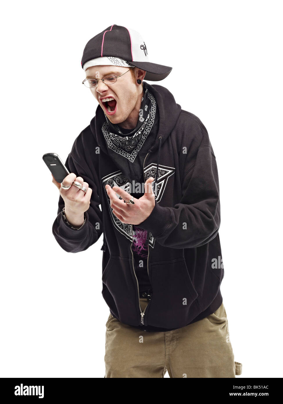 Old man yelling at his cell phone hi-res stock photography and images ...