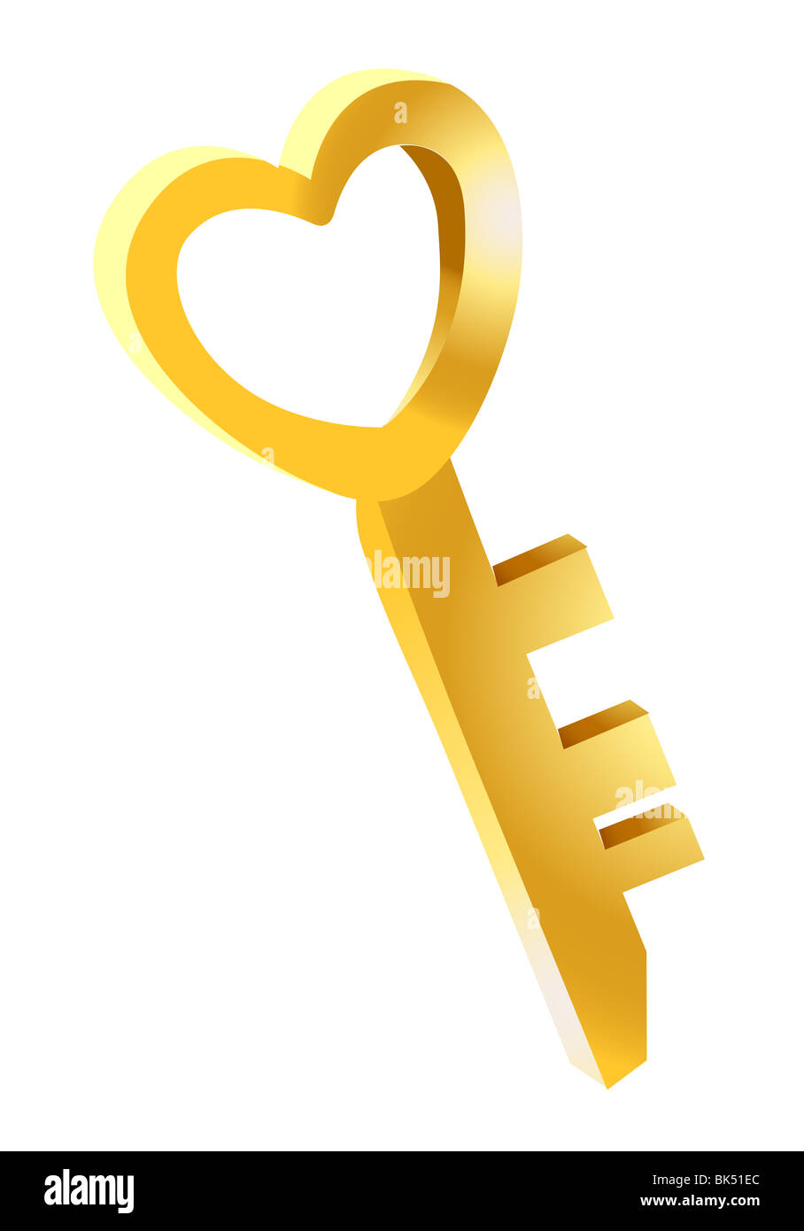 Heart shaped skeleton key on white background Stock Photo - Alamy