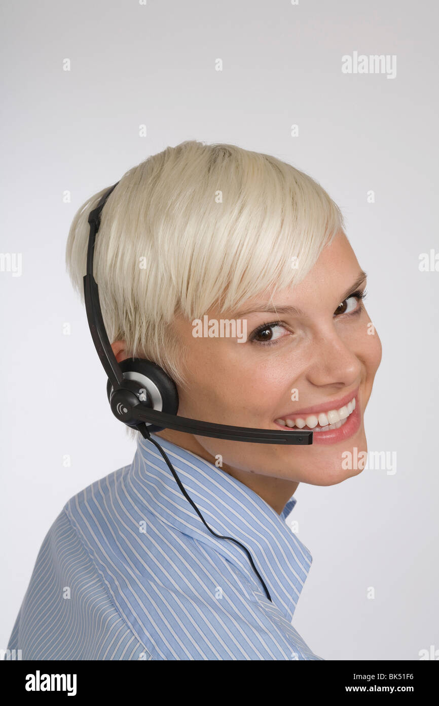 Call centre worker back hi-res stock photography and images - Alamy