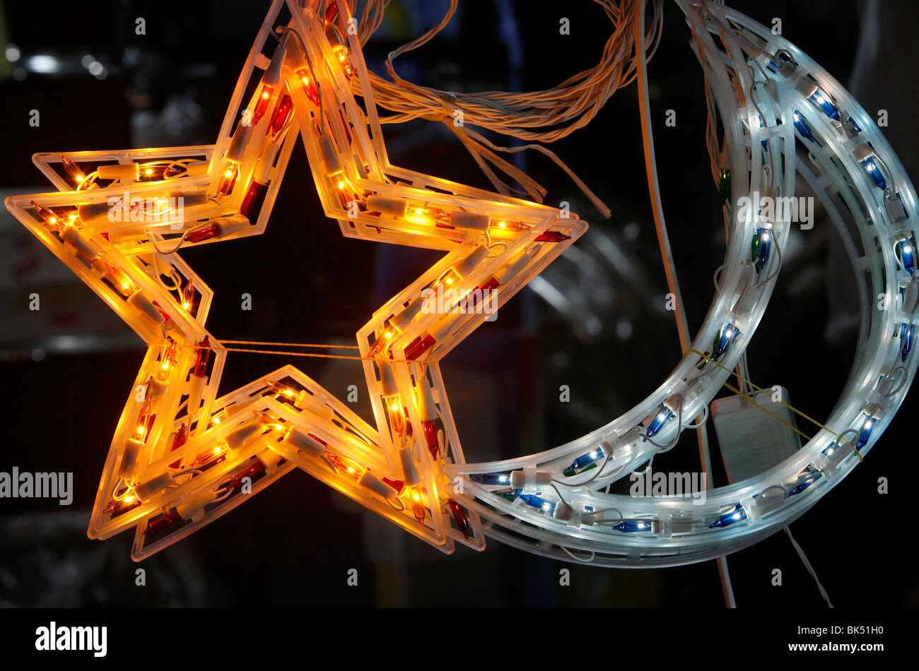 Illuminated Muslim symbols, Jerusalem, Israel, Middle East Stock Photo ... Illuminated Muslim symbols, Jerusalem, Israel, Middle East Stock Photo ...