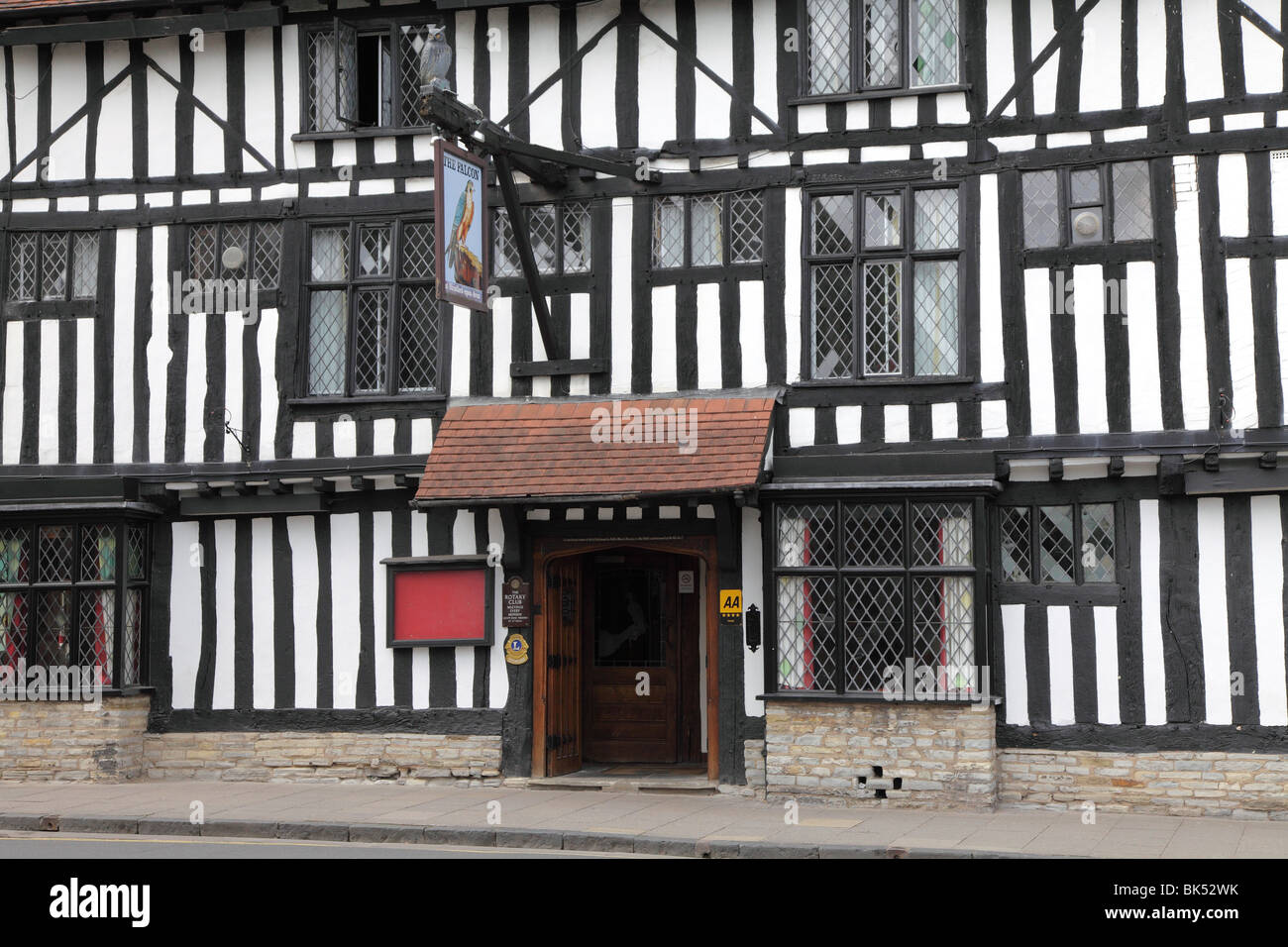 ANCIENT ARCHITECTURE OF THE FALCON INN. STRATFORD-UPON-AVON ...