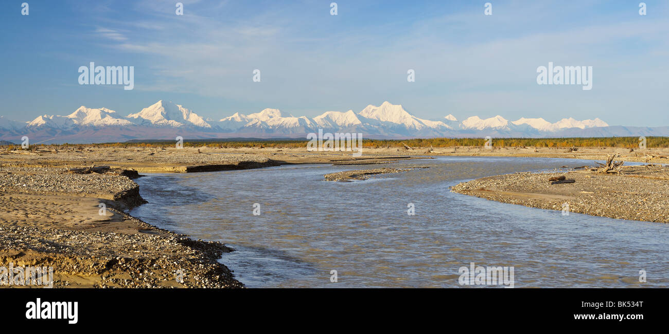 Alaska Range and Delta River, Alaska, USA Stock Photo - Alamy