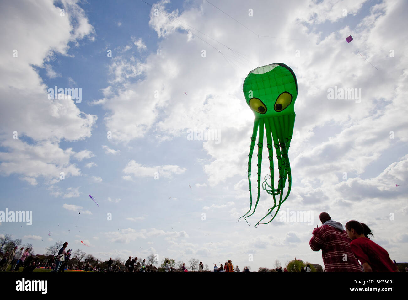 Octopus kite shaped flying in the sky, Streatham Common, Streatham ...