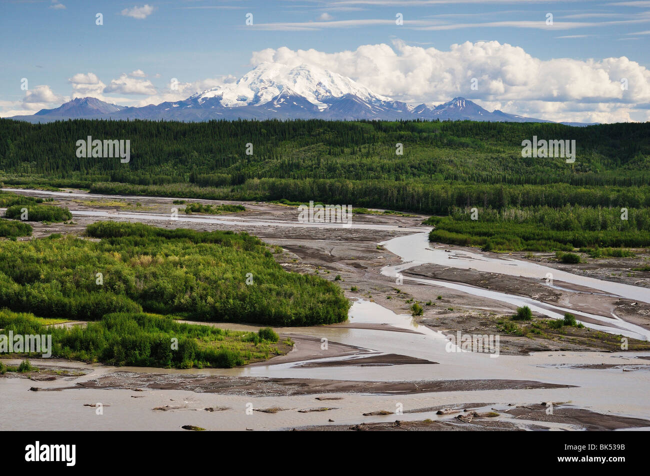 Wrangell Mountains and Copper River, Alaska, USA Stock Photo - Alamy