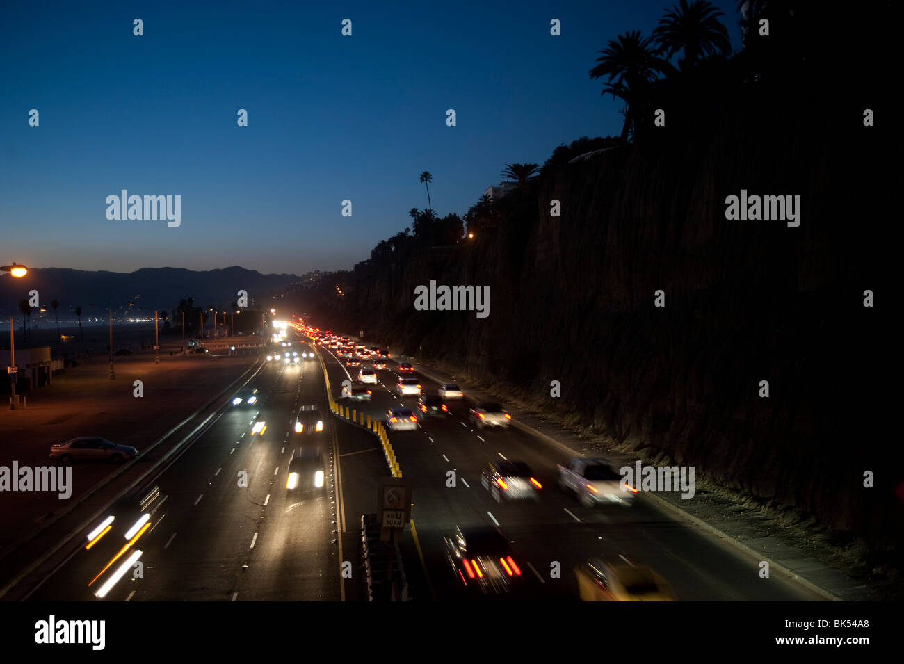 Highway, Santa Monica, Los Angeles County, California, USA Stock Photo ...