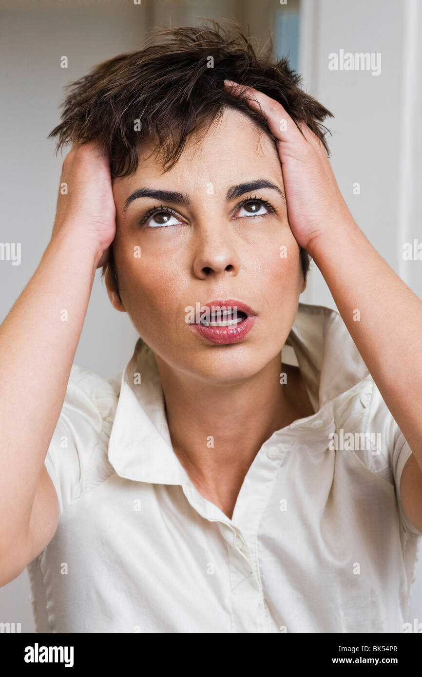 Woman pain hand in front of mouth hi-res stock photography and images ...